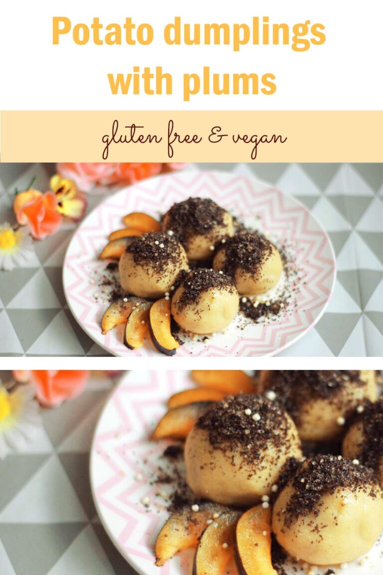 Potato dumplings with plums - CHRISSAYSNATURE - Gluten free - vegan